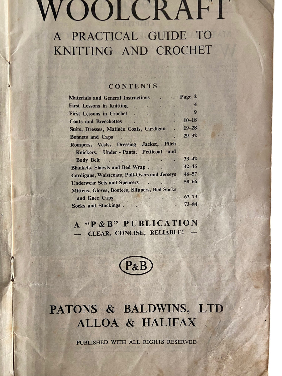 Vintage 1938 Paton’s and Baldwin’s Woolcraft knitting instruction and ...