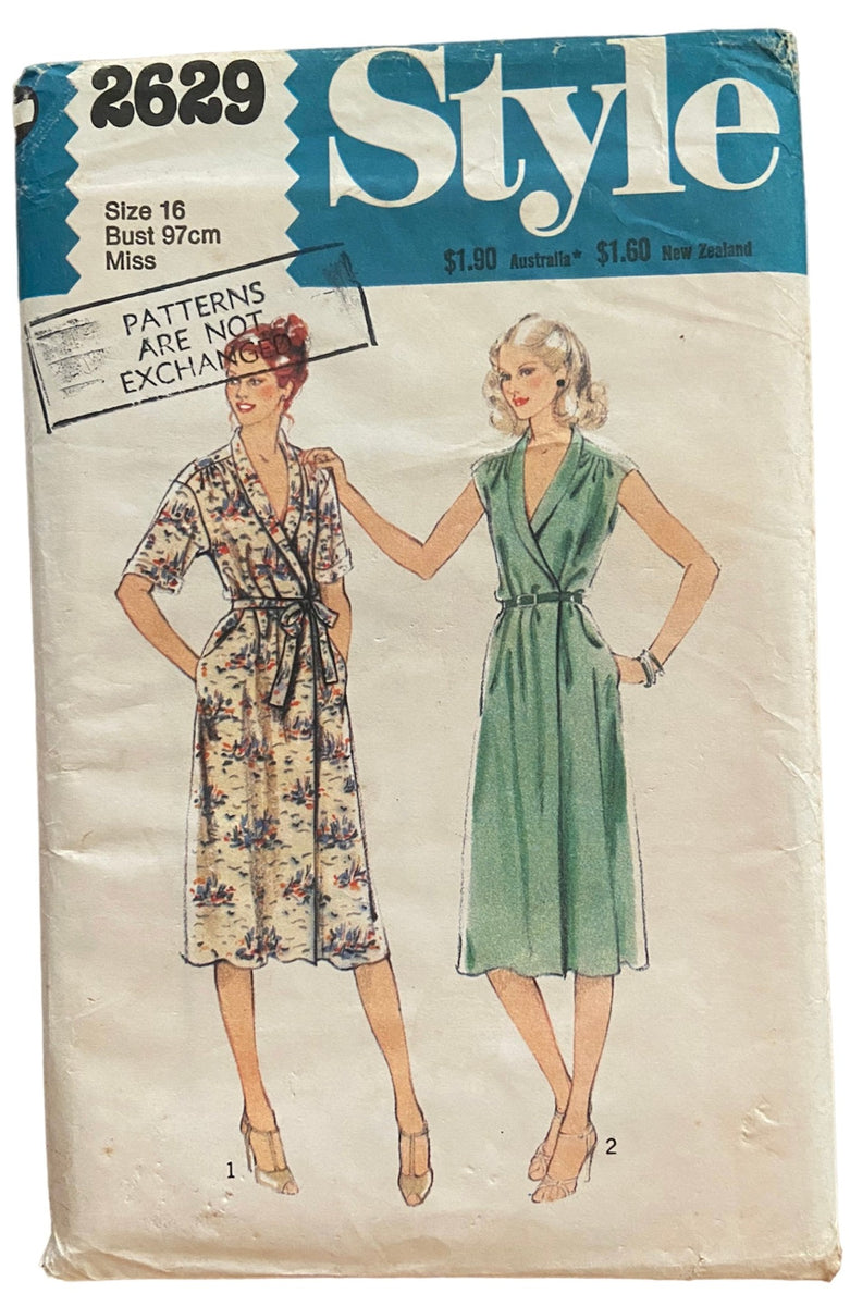 Style 2629 vintage 1970s wrap dress sewing pattern Bust 38 inches – the ...