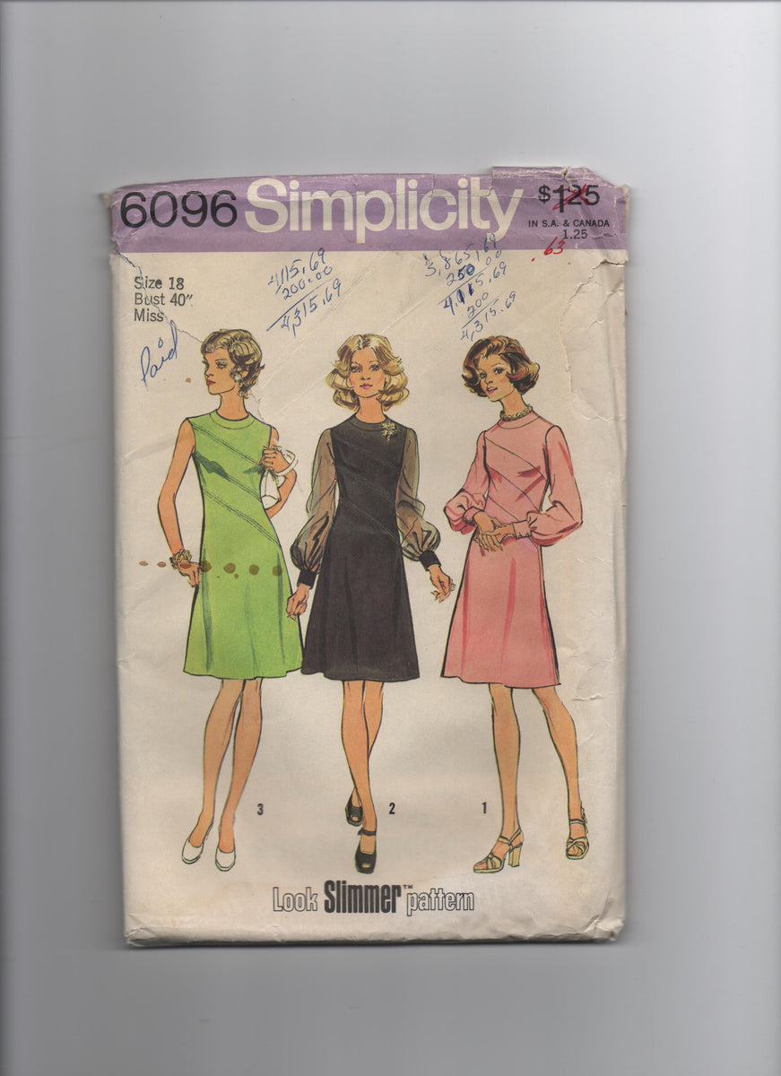 Simplicity 6096 vintage 1970s dress pattern – the vintage pattern market